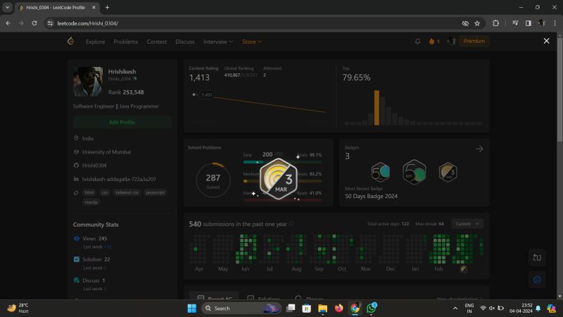 Hrishikesh Addagatla on LinkedIn: #connections #leetcode #codingjourney ... Hrishikesh Addagatla on LinkedIn: #connections #leetcode #codingjourney ...
