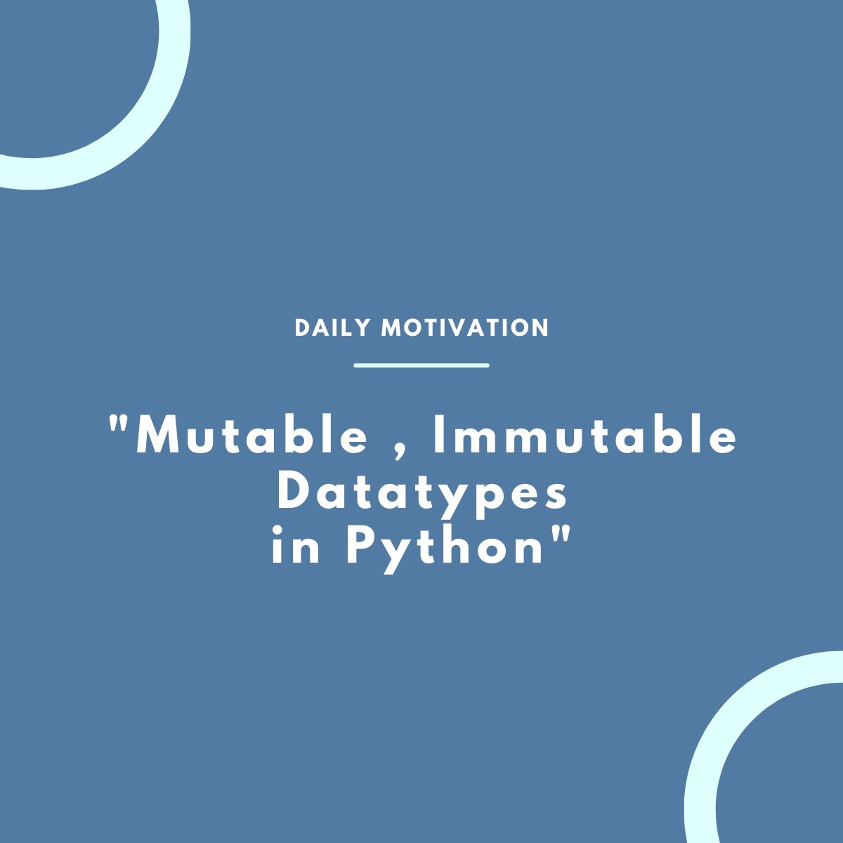 Learn about immutable Datatype in Python | Mehraj Mehmood posted on the ... Learn about immutable Datatype in Python | Mehraj Mehmood posted on the ...