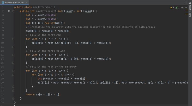 Leetcode: Max Dot Product of Two Subsequences | Aaditya Shah posted on ... Leetcode: Max Dot Product of Two Subsequences | Aaditya Shah posted on ...