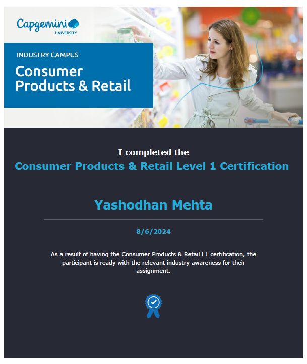 Yashodhan Mehta on LinkedIn: #capgemini Yashodhan Mehta on LinkedIn: #capgemini