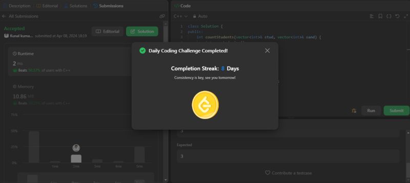 #100daysofcode #leetcode #dailychallenge | Kunal Kumar Singh #100daysofcode #leetcode #dailychallenge | Kunal Kumar Singh