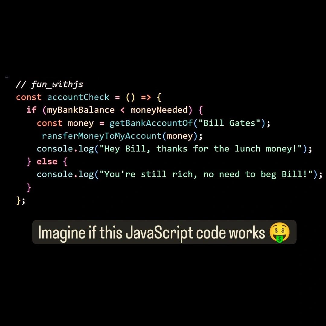 Pratik Panchal on LinkedIn: #fun_withjs #javascript #funwithcode Pratik Panchal on LinkedIn: #fun_withjs #javascript #funwithcode