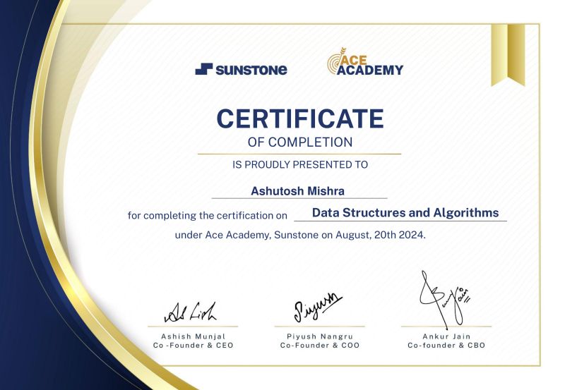 Ashutosh Mishra on LinkedIn: Level Up! 🎮 Just completed my DSA ... Ashutosh Mishra on LinkedIn: Level Up! 🎮 Just completed my DSA ...