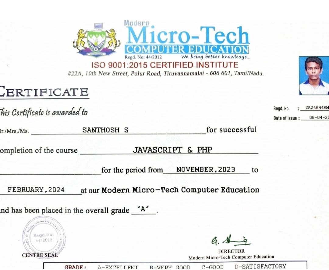 Santhosh S on LinkedIn: #learning #webdevelopment #javascript #php # ... Santhosh S on LinkedIn: #learning #webdevelopment #javascript #php # ...