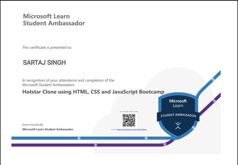 Sartaj Singh on LinkedIn: #connections #devtown #certificate #bootcamp ... Sartaj Singh on LinkedIn: #connections #devtown #certificate #bootcamp ...