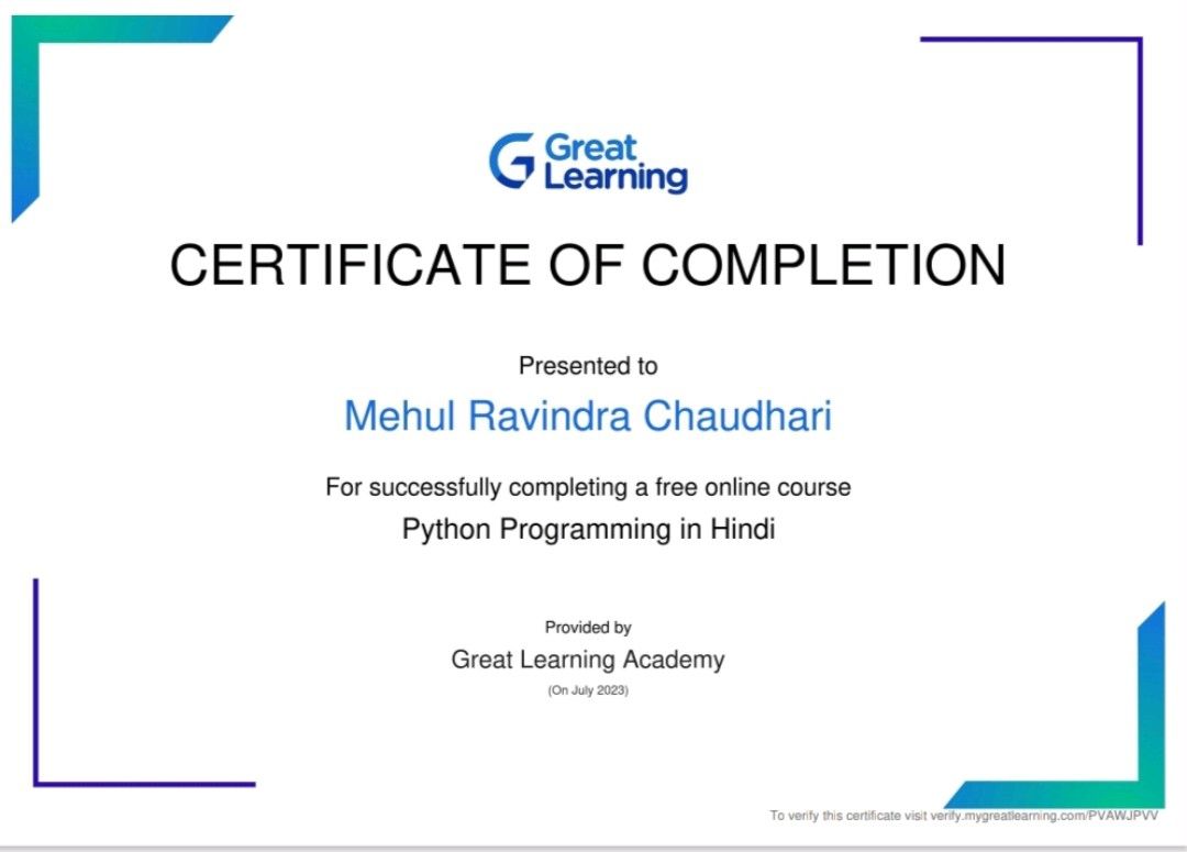 Mehul Ravindra Chaudhari on LinkedIn: #python #programming Mehul Ravindra Chaudhari on LinkedIn: #python #programming