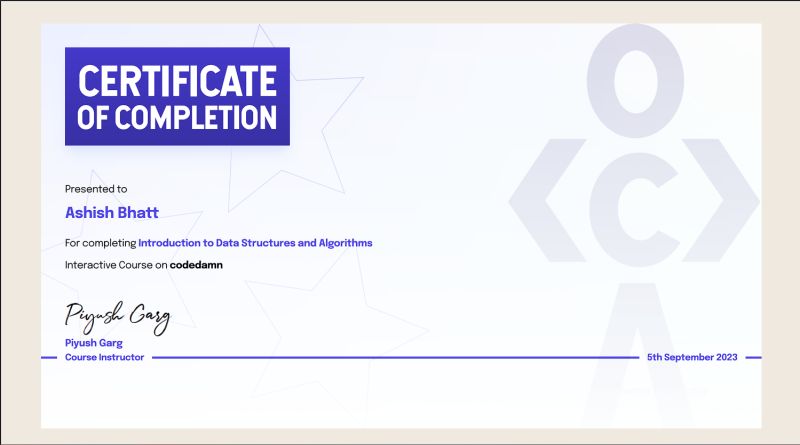 Ashish Bhatt on LinkedIn: #datastructures #certification # ... Ashish Bhatt on LinkedIn: #datastructures #certification # ...