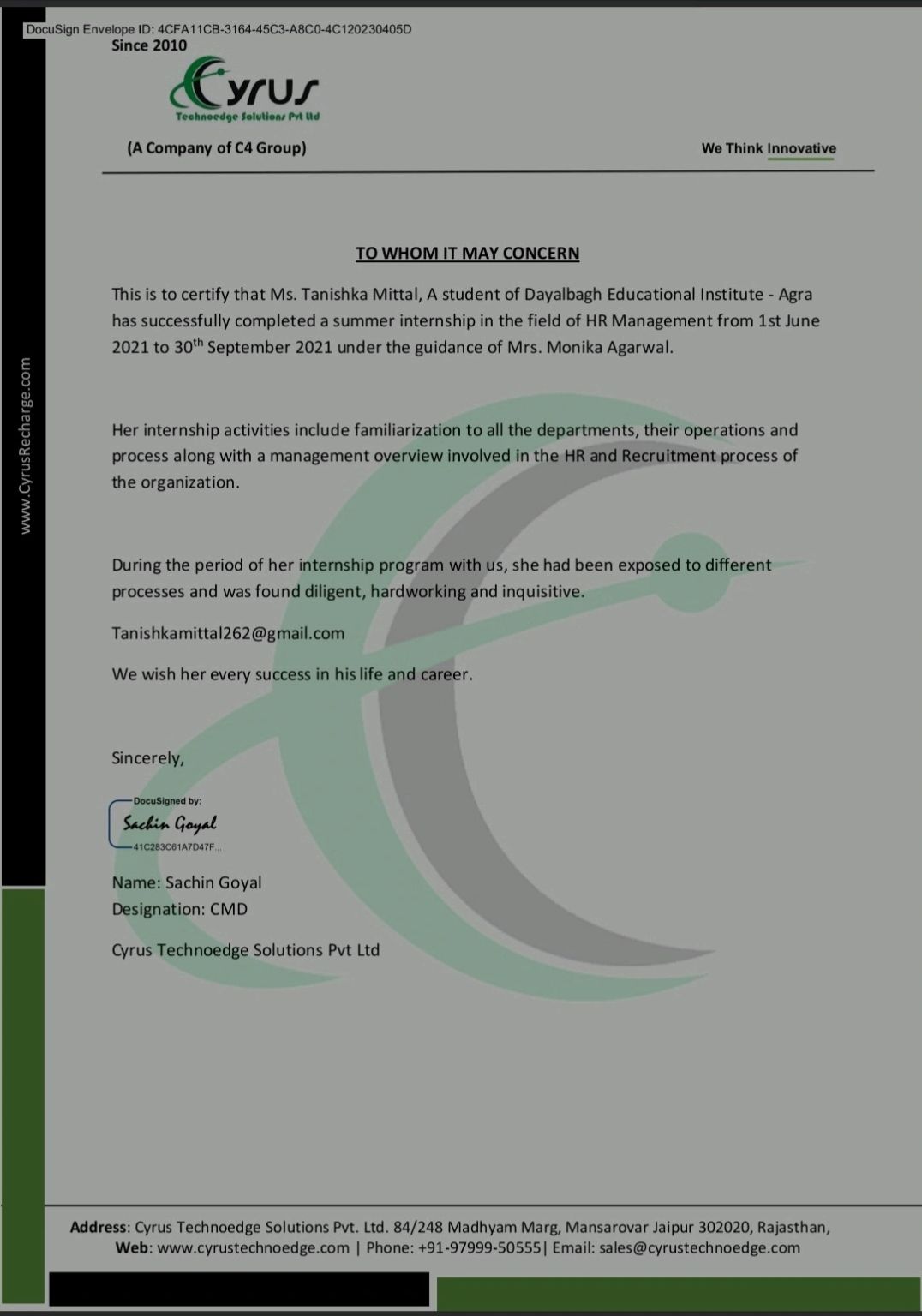 Tanishka Mittal on LinkedIn: I have successfully done the internship as ... Tanishka Mittal on LinkedIn: I have successfully done the internship as ...