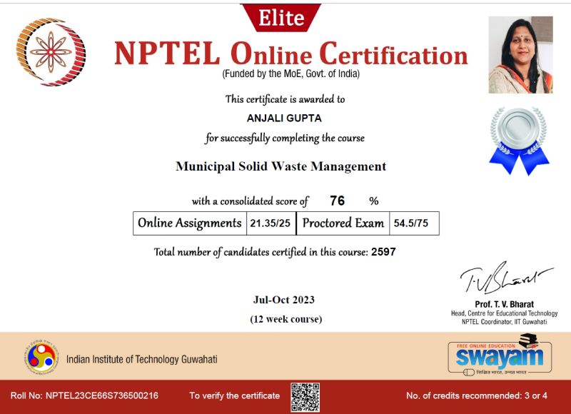 Anjali Gupta on LinkedIn: Successfully completed NPTEL Anjali Gupta on LinkedIn: Successfully completed NPTEL