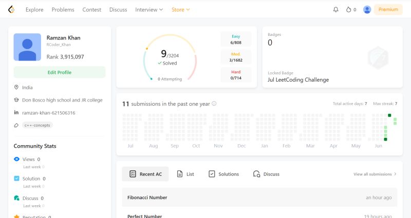 Completed seven days of LeetCode challenge! | Ramzan Khan posted on the ... Completed seven days of LeetCode challenge! | Ramzan Khan posted on the ...