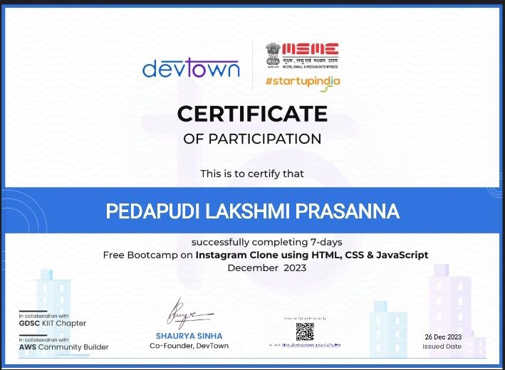 Pedapudi Lakshmi Prasanna on LinkedIn: #InstagramClone using HTML, CSS ... Pedapudi Lakshmi Prasanna on LinkedIn: #InstagramClone using HTML, CSS ...