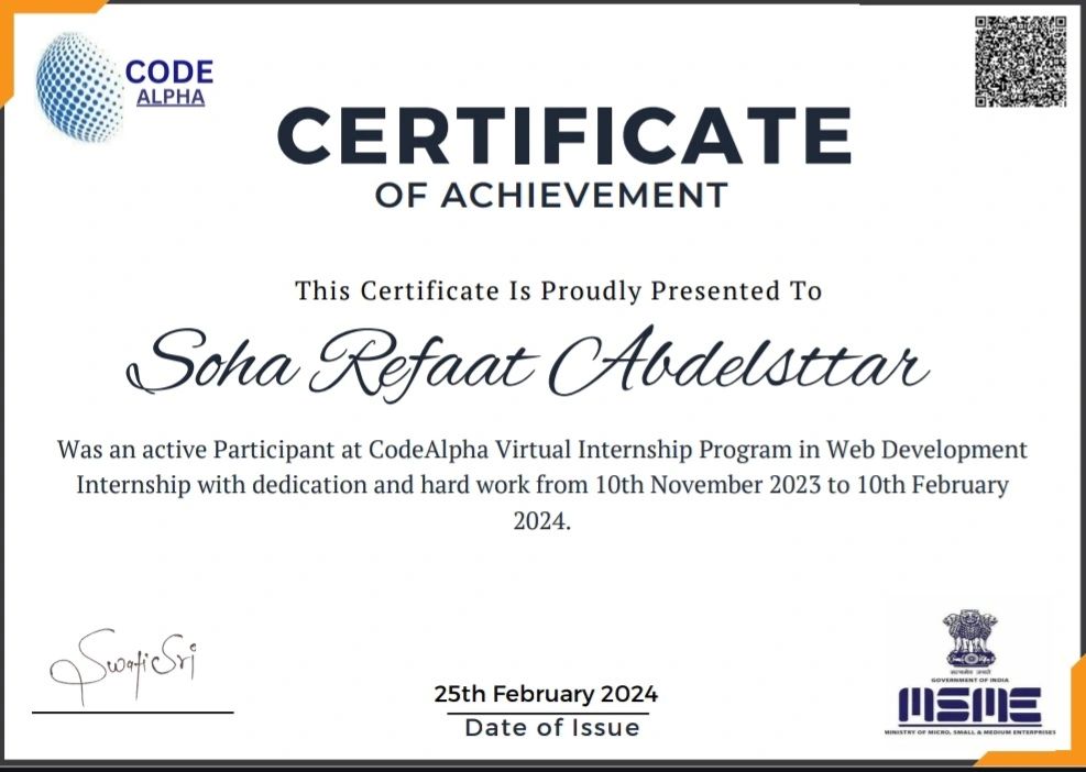 Soha Refaat on LinkedIn: I'm happy to share my certificates of ... Soha Refaat on LinkedIn: I'm happy to share my certificates of ...