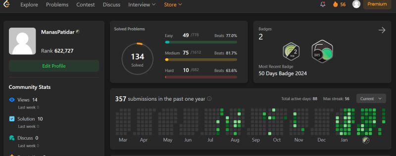 Day 56 of Daily-Coding at Leetcode | manas patidar posted on the topic ... Day 56 of Daily-Coding at Leetcode | manas patidar posted on the topic ...