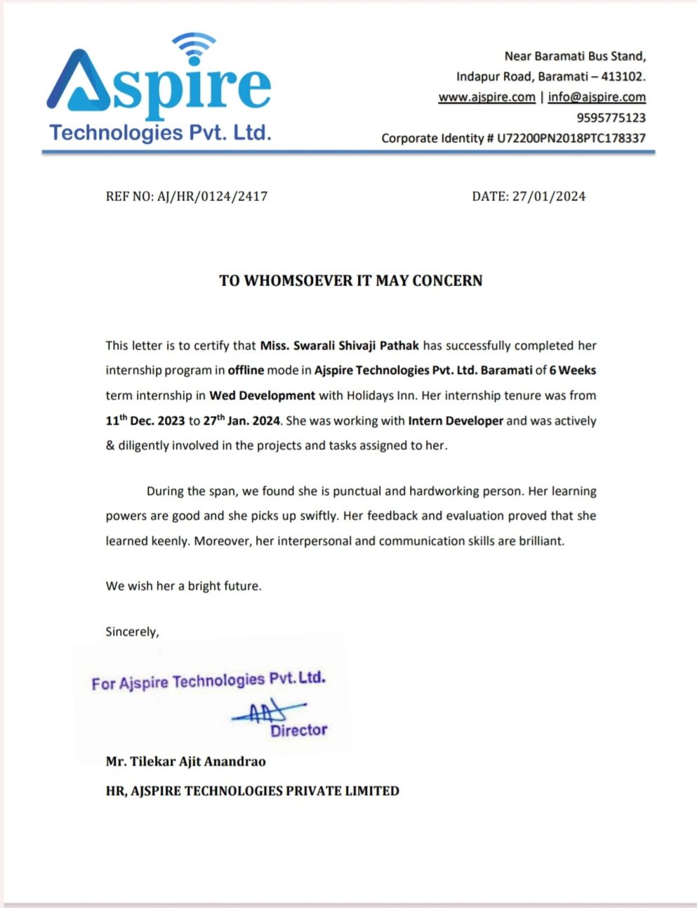 #internship | Swarali Pathak #internship | Swarali Pathak