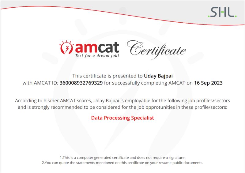 Uday Bajpai on LinkedIn: #amcat #aspiringminds Uday Bajpai on LinkedIn: #amcat #aspiringminds