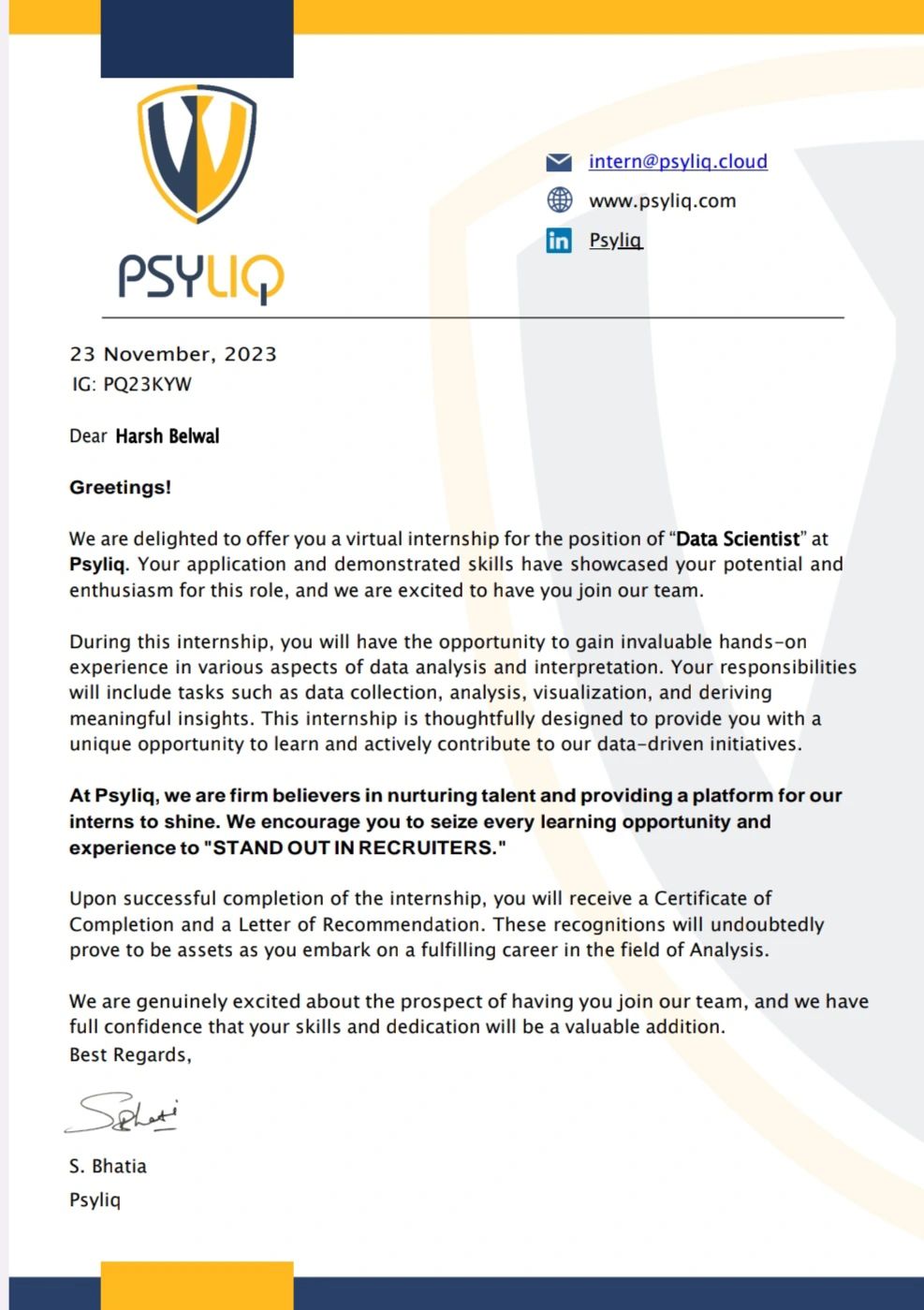 Harsh Belwal on LinkedIn: #internshipopportunity #psyliq #datascience # ... Harsh Belwal on LinkedIn: #internshipopportunity #psyliq #datascience # ...