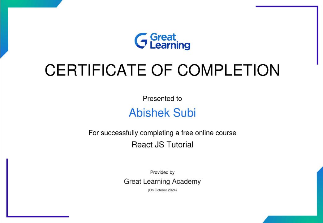 Abhishek Subi on LinkedIn: #reactjs #frontenddevelopment #javascript Abhishek Subi on LinkedIn: #reactjs #frontenddevelopment #javascript