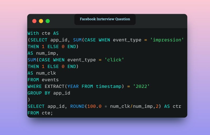#sql #dataanalytics #facebook #interviewquestions #problemsolving #data ... #sql #dataanalytics #facebook #interviewquestions #problemsolving #data ...