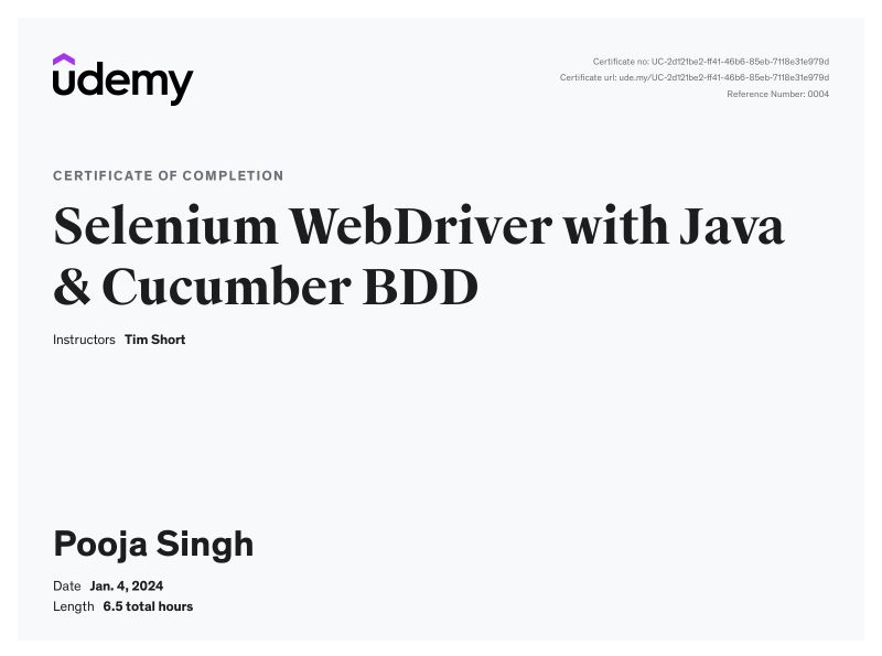 Pooja Singh on LinkedIn: #selenium #java #cucumber #automationtesting # ... Pooja Singh on LinkedIn: #selenium #java #cucumber #automationtesting # ...
