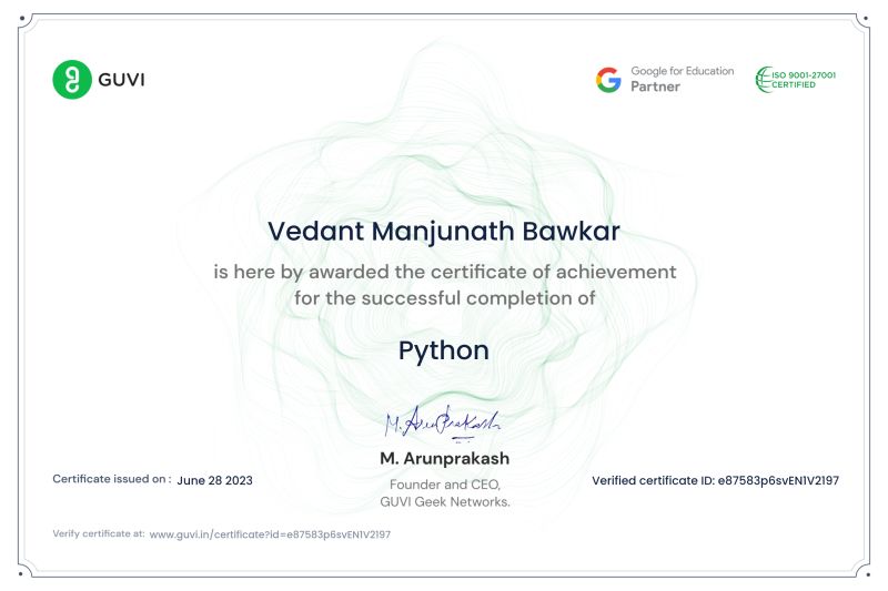 Vedant Bawkar on LinkedIn: #python #coding #pythonfordatascience #guvi ... Vedant Bawkar on LinkedIn: #python #coding #pythonfordatascience #guvi ...