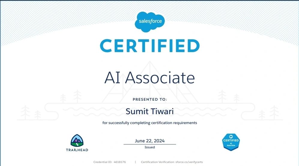 Sumit Tiwari on LinkedIn: #certification #professionaldevelopment Sumit Tiwari on LinkedIn: #certification #professionaldevelopment