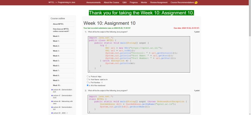 Sachin MR on LinkedIn: #java #program #programming #nptel #swayam # ... Sachin MR on LinkedIn: #java #program #programming #nptel #swayam # ...