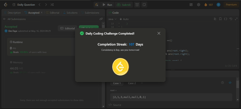 Om Faye on LinkedIn: #leetcode #100days #codingjourney #problemsolving ... Om Faye on LinkedIn: #leetcode #100days #codingjourney #problemsolving ...