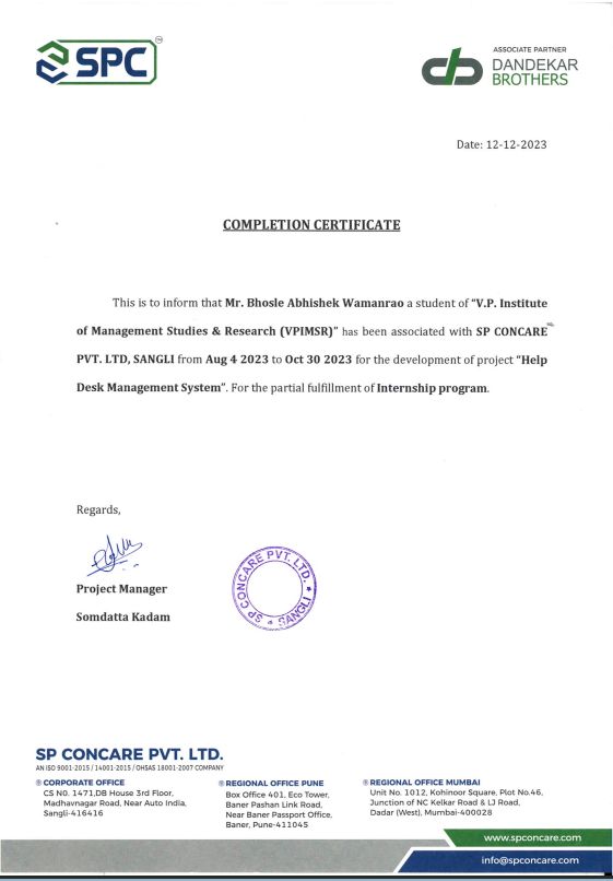 #internshipcomplete #spconacare #sangliexperience | Abhishek Bhosle #internshipcomplete #spconacare #sangliexperience | Abhishek Bhosle
