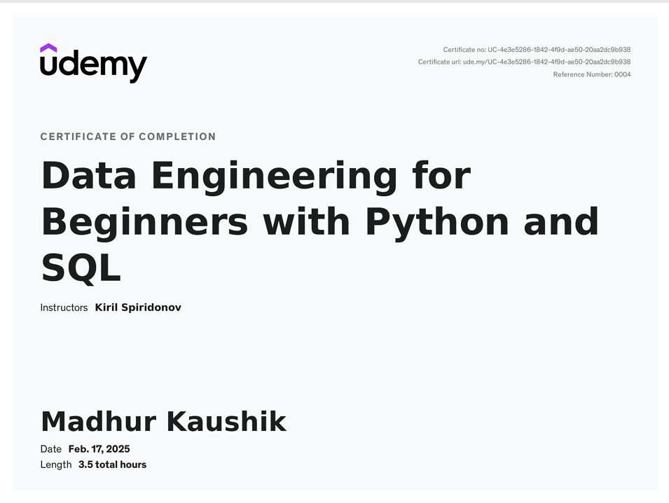 #dataengineering #python #sql #learning #udemy #ai #machinelearning ... #dataengineering #python #sql #learning #udemy #ai #machinelearning ...