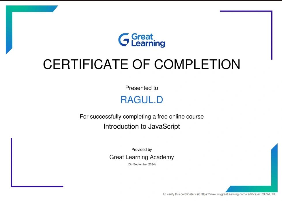 Ragul Devarajan on LinkedIn: #javascript #webdevelopment # ... Ragul Devarajan on LinkedIn: #javascript #webdevelopment # ...