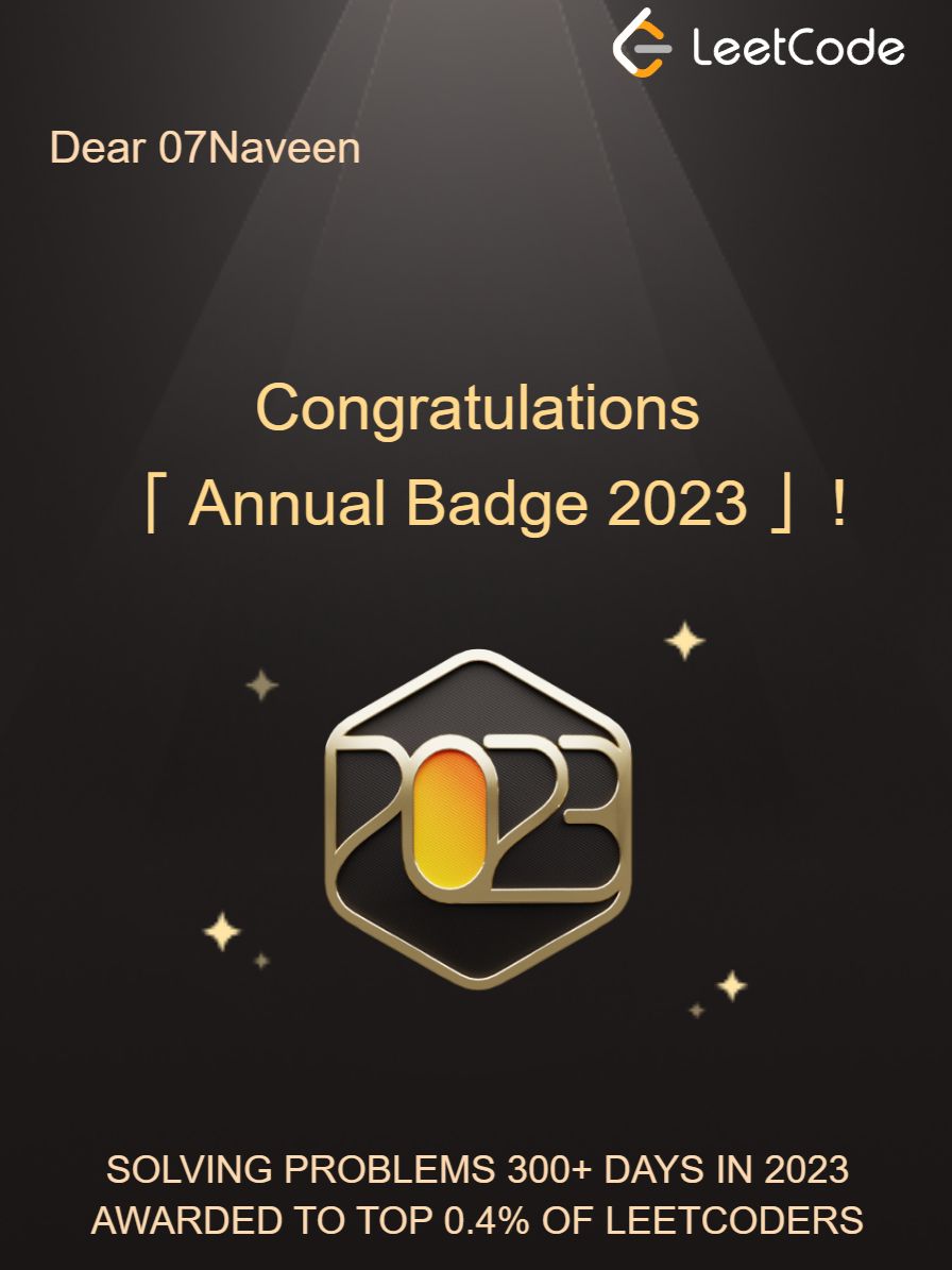 Naveen Chandra on LinkedIn: #leetcode2023 Naveen Chandra on LinkedIn: #leetcode2023