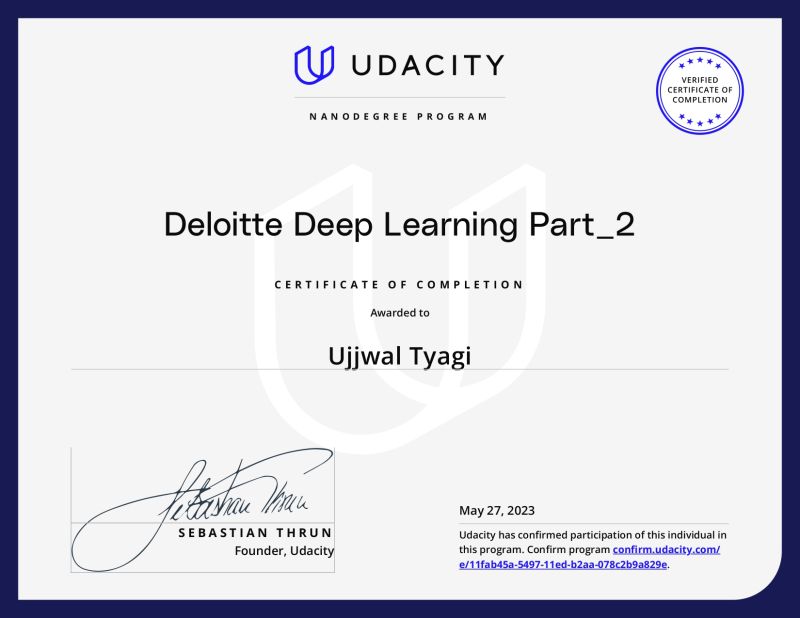 Ujjwal Tyagi on LinkedIn: I am happy to share that I've completed Deep ... Ujjwal Tyagi on LinkedIn: I am happy to share that I've completed Deep ...