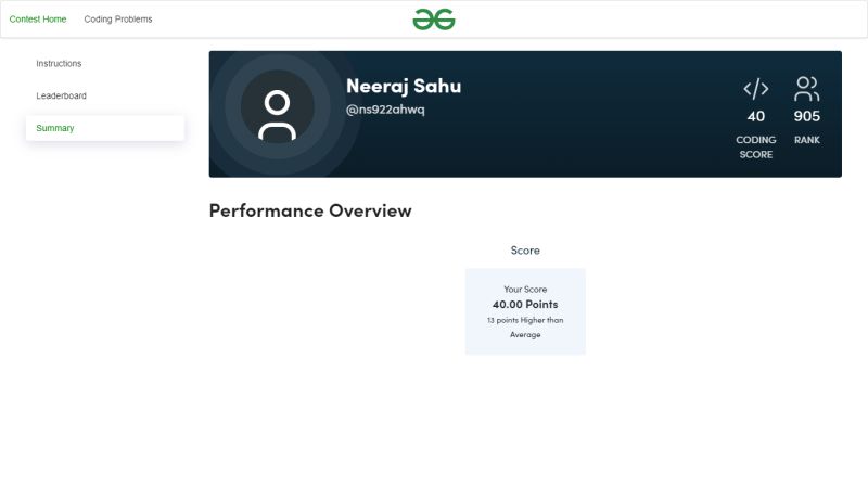 Neeraj Sahu on LinkedIn: #rank #geekforgeeks #problemsolving #codingjourney Neeraj Sahu on LinkedIn: #rank #geekforgeeks #problemsolving #codingjourney
