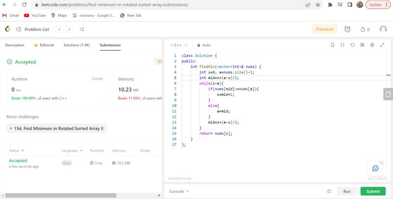 Devesh Rehan on LinkedIn: q-153- search minimum in rotated sorted array Devesh Rehan on LinkedIn: q-153- search minimum in rotated sorted array