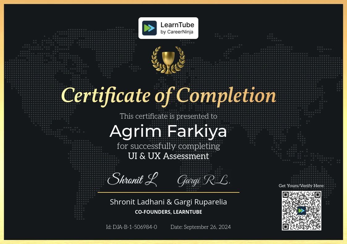 Agrim Farkiya on LinkedIn: #uiuxdesign #certificate #learntube # ... Agrim Farkiya on LinkedIn: #uiuxdesign #certificate #learntube # ...