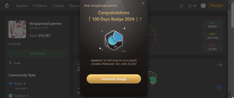 Durgaprasad Parmar on LinkedIn: #100daysofcode #leetcode #codingjourney ... Durgaprasad Parmar on LinkedIn: #100daysofcode #leetcode #codingjourney ...