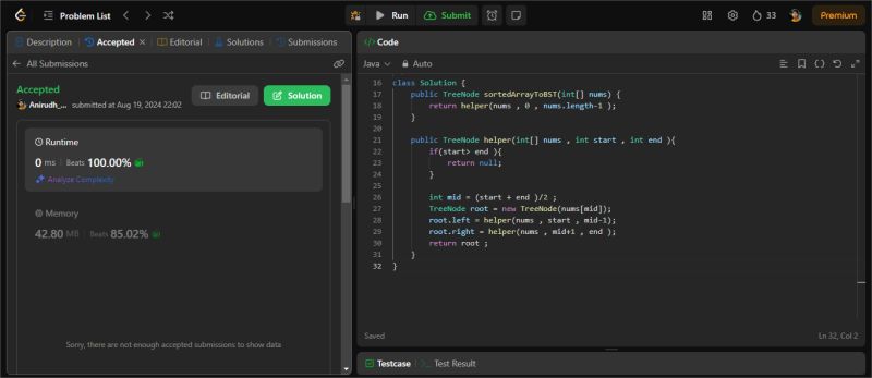 Day90: Convert Sorted Array to Binary Search Tree | Anirudh Gautam ... Day90: Convert Sorted Array to Binary Search Tree | Anirudh Gautam ...