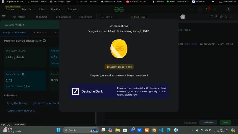 Bhavarth Agarwal on LinkedIn: #day_2 #geekstreak24 #dsa #geeksforgeeks ... Bhavarth Agarwal on LinkedIn: #day_2 #geekstreak24 #dsa #geeksforgeeks ...