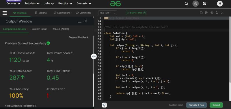 Himanshu S. on LinkedIn: Day 75: Solved Distinct Occurrences, a DP ... Himanshu S. on LinkedIn: Day 75: Solved Distinct Occurrences, a DP ...