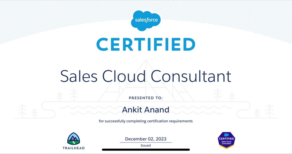 Ankit Anand on LinkedIn: #salesforcecertified #salescloud | 18 comments Ankit Anand on LinkedIn: #salesforcecertified #salescloud | 18 comments