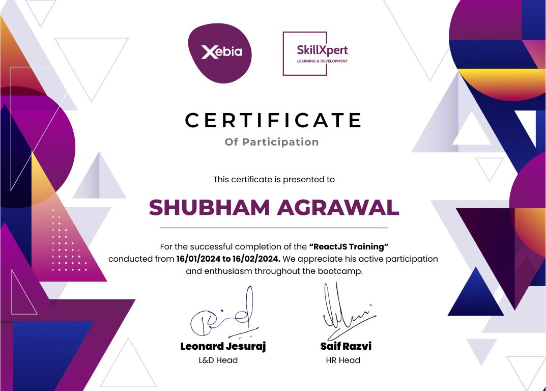 Shubham Agrawal on LinkedIn: #react #reactjs #reactdeveloper #xebia Shubham Agrawal on LinkedIn: #react #reactjs #reactdeveloper #xebia