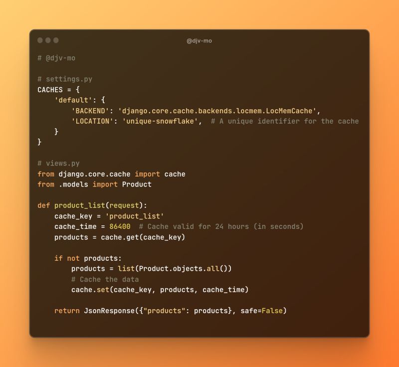 Django Cache tip: Local memory caching | mohamed ali posted on the ... Django Cache tip: Local memory caching | mohamed ali posted on the ...