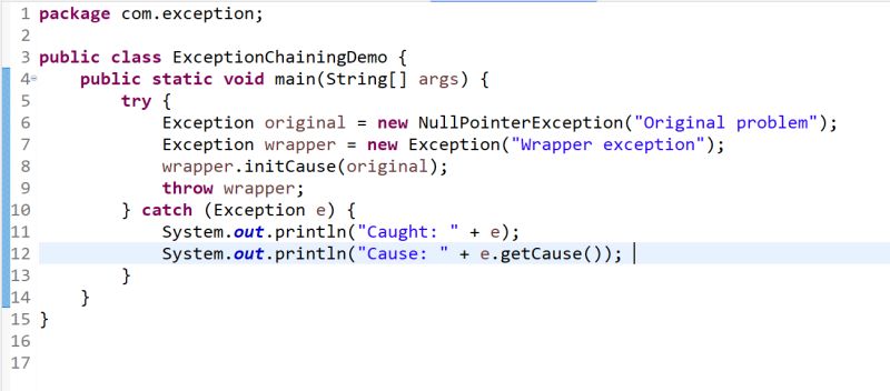 How to Use Exception Chaining in Java | Badri Vengamamba posted on the ... How to Use Exception Chaining in Java | Badri Vengamamba posted on the ...