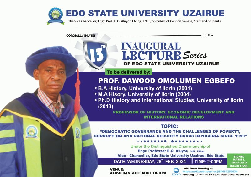 Edo State University Uzairue (EDSU) on LinkedIn: #edsu Edo State University Uzairue (EDSU) on LinkedIn: #edsu