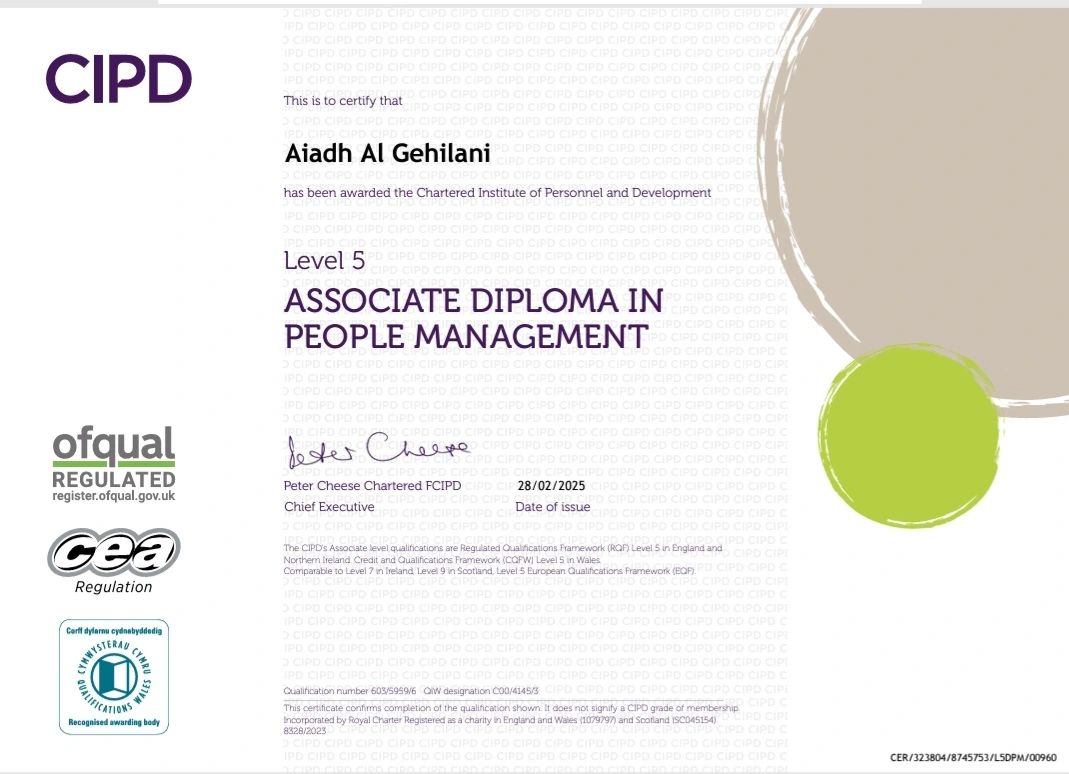 Happy to share that I have officially completed CIPD Level 5 in People ... Happy to share that I have officially completed CIPD Level 5 in People ...