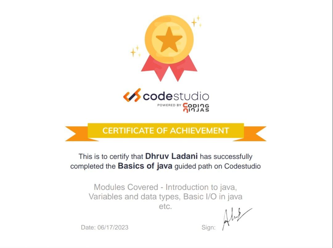Dhruv Ladani on LinkedIn: #coding #learning #java #share Dhruv Ladani on LinkedIn: #coding #learning #java #share