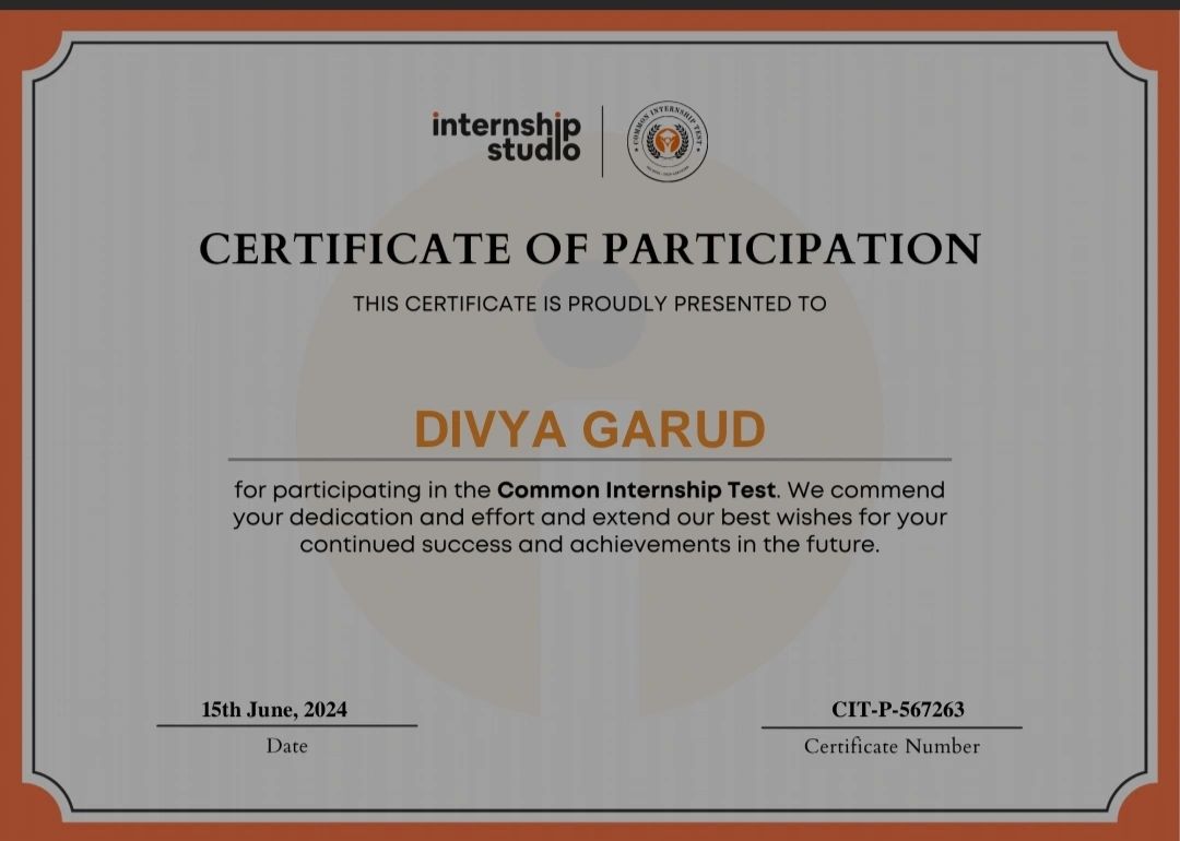 DIVYA GARUD on LinkedIn: #internshipstudio #internship #skillbuilding # ... DIVYA GARUD on LinkedIn: #internshipstudio #internship #skillbuilding # ...