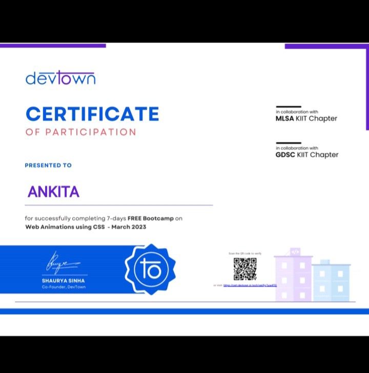 7-days bootcamp on web animation using css | Ankita Saini 7-days bootcamp on web animation using css | Ankita Saini