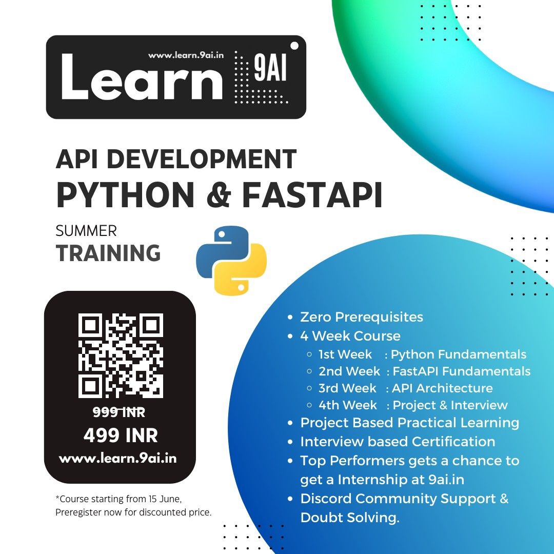 9AI on LinkedIn: Learn API development with Python and FastAPI in just ... 9AI on LinkedIn: Learn API development with Python and FastAPI in just ...