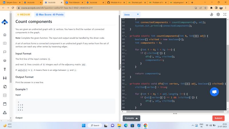 Satyam Goswami on LinkedIn: #100daysofcodechallenge #leetcode #acciojob ... Satyam Goswami on LinkedIn: #100daysofcodechallenge #leetcode #acciojob ...